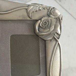 pewter | Accents | Pewter Metal Photo Frame Rose Design 3 Photos | Poshmark